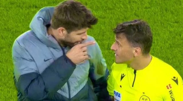 Gerard Pique sent off at half time for verbal tirade at match officials ...