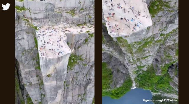 This video of Norway’s Pulpit Rock is thrilling and anxiety-inducing ...