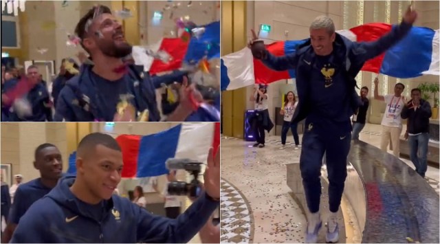 Watch: France team in jubilant mood after defeating England in World ...