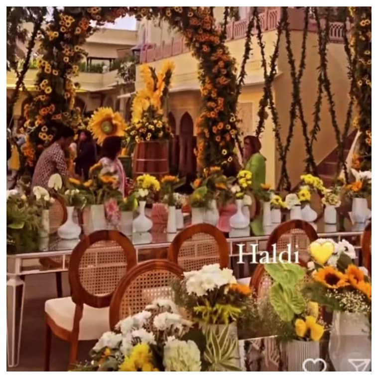 Hansika Motwani’s Haldi: Flower decoration, dhol and a glowing bride-to ...