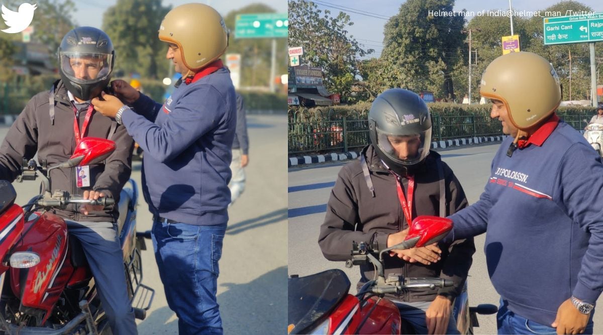 Man lends helmet to biker shivering amid cold in Dehradun, wins hearts ...