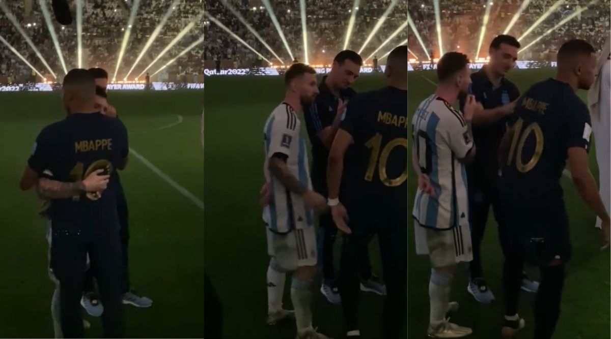 Watch: Lionel Messi consoles Kylian Mbappe after the World Cup final ...