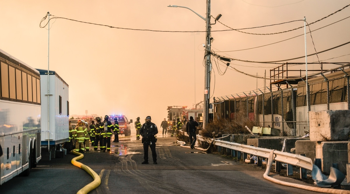 Massive fire burns down part of an NYPD evidence center in Brooklyn ...