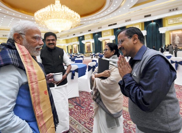 In photos: Politics aside, PM Narendra Modi meets state leaders to ...