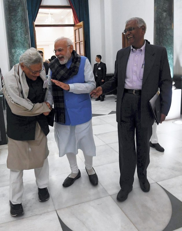 In photos: Politics aside, PM Narendra Modi meets state leaders to ...