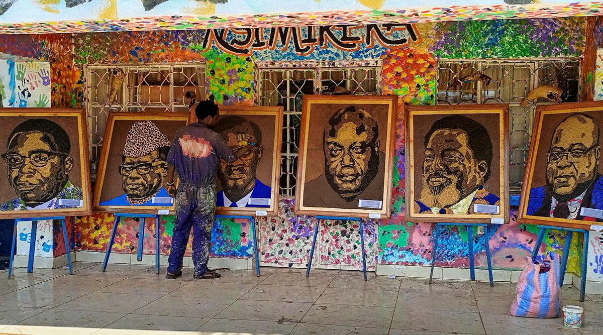 Congolese artist paints politicians’ portraits in plastic | Art-and ...