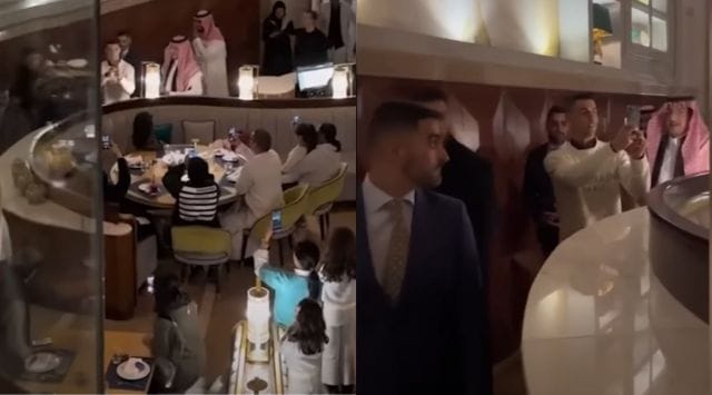 Watch: Cristiano Ronaldo’s reaction after fans film him in a restaurant ...