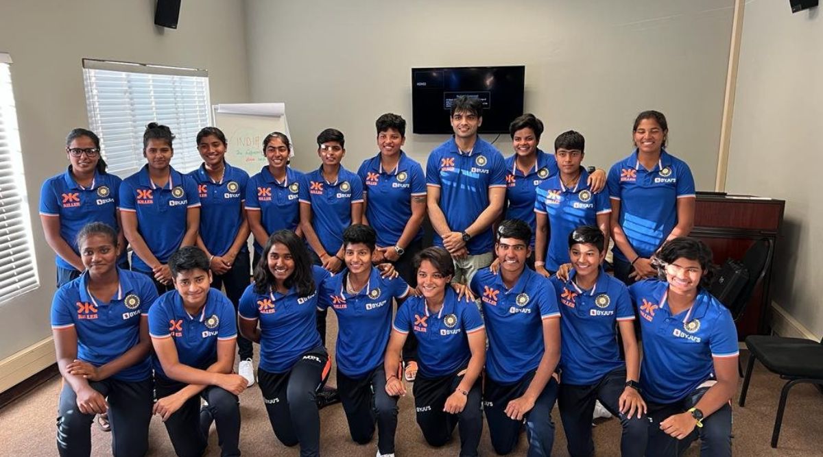 Neeraj Chopra meets U-19 India women’s team before their final against ...