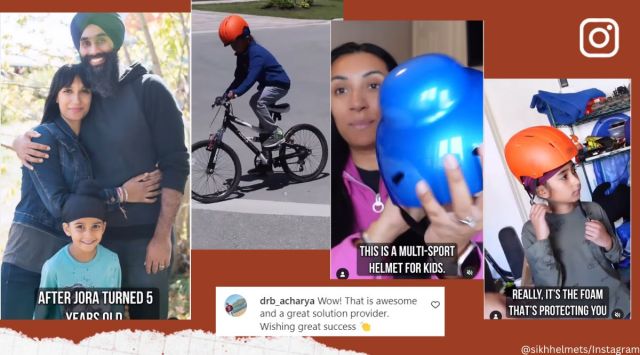 Sikh woman designs special helmets for her kids that fit over turbans ...