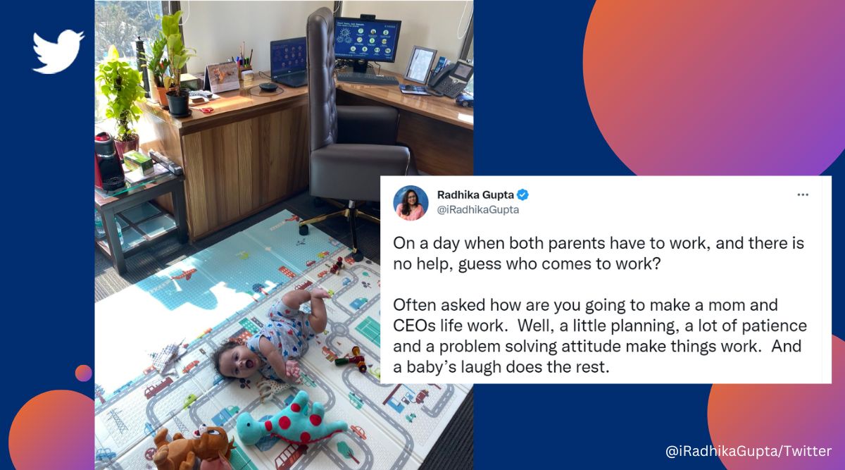 Woman CEO posts pic of looking after baby while working, netizens point ...