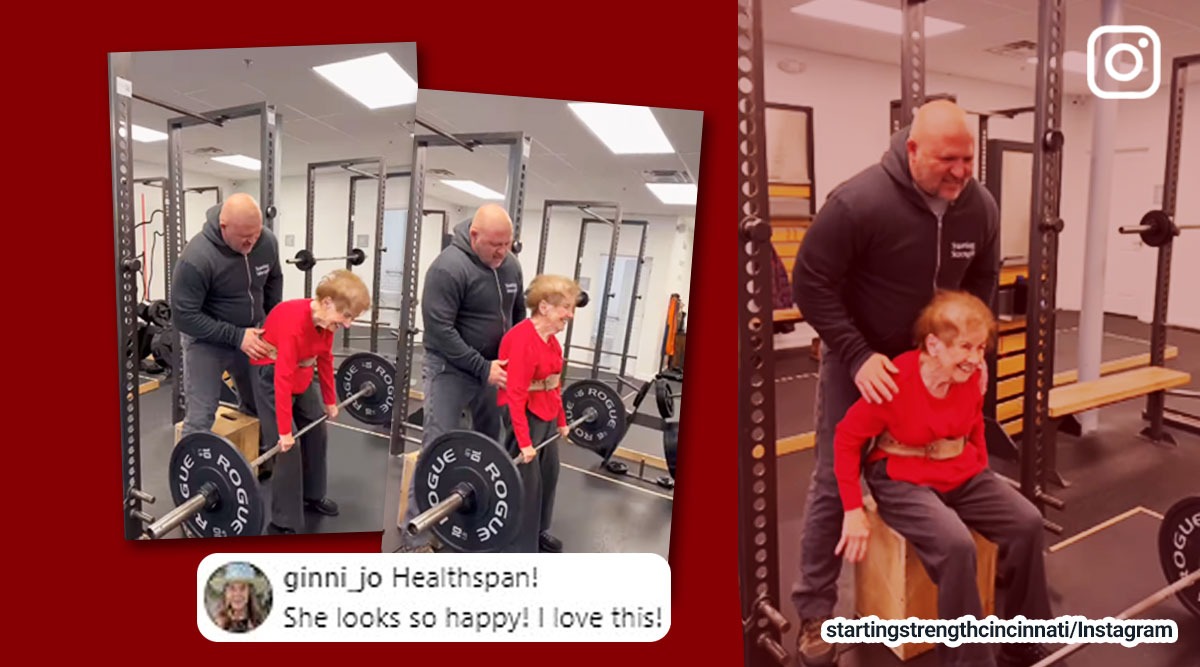 Defying odds, 96-year-old woman lifts 53-pound barbell with a gracious ...