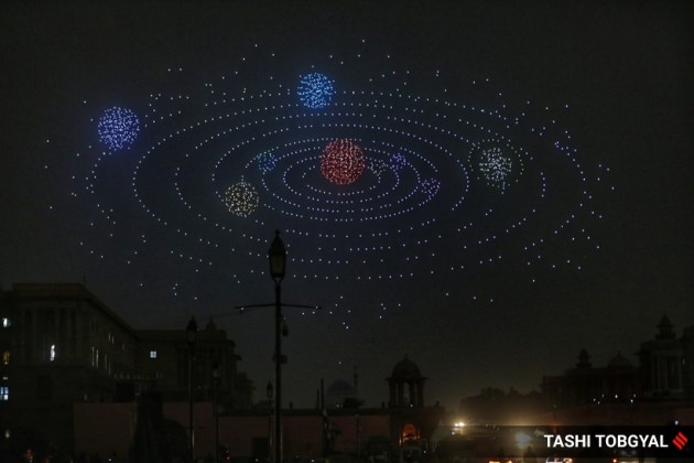 3,500 drones light up Delhi skies for Beating the Retreat rehearsal ...