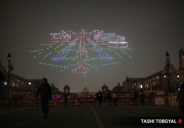 3,500 drones light up Delhi skies for Beating the Retreat rehearsal ...