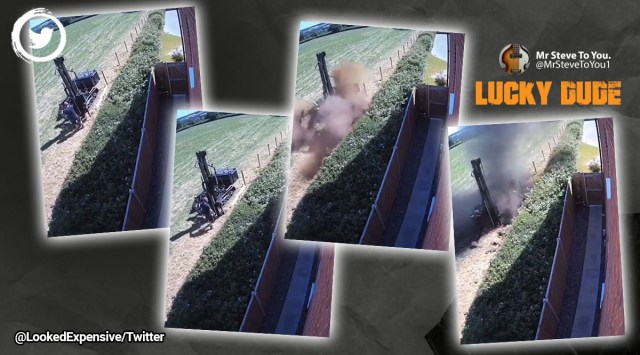 Man escapes blast as pile driver digs through gas line | Trending News ...