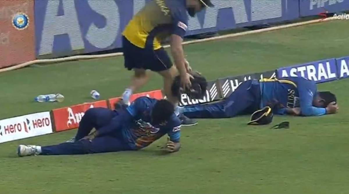 IND vs SL: Ashen Bandara stretchered off after massive collision with ...