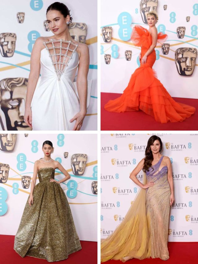 BAFTA 2023: Classic style, pop of colours, and glitter dominated red ...