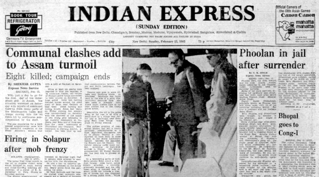 February 13, 1983, Forty Years Ago: Assam violence | The Indian Express