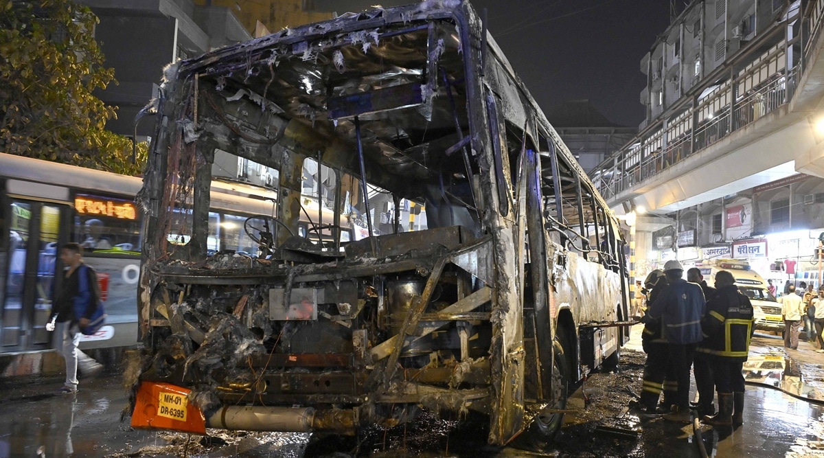 Third CNG bus catches fire in a month, BEST takes 400 buses off roads ...