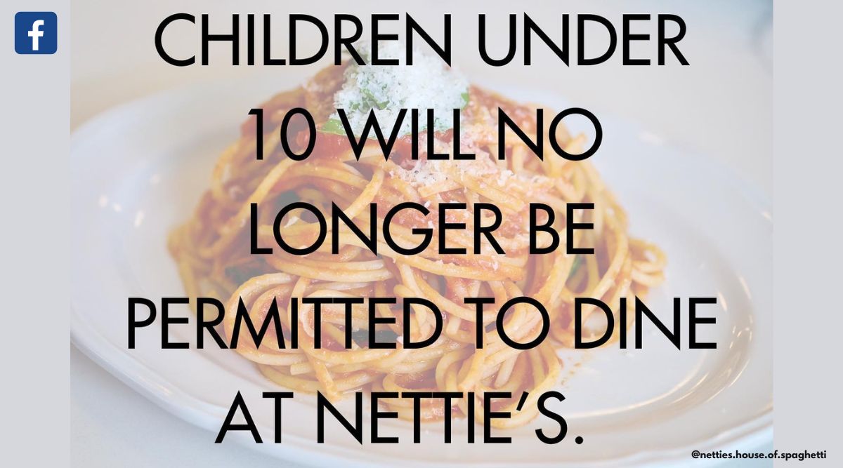 Restaurant in USA bans kids under 10, netizens divided | Trending News ...