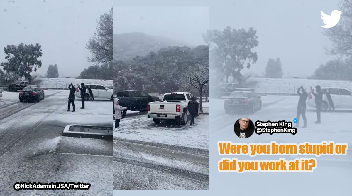 Climate change denier shares video of snow in Los Angels; Stephen King ...