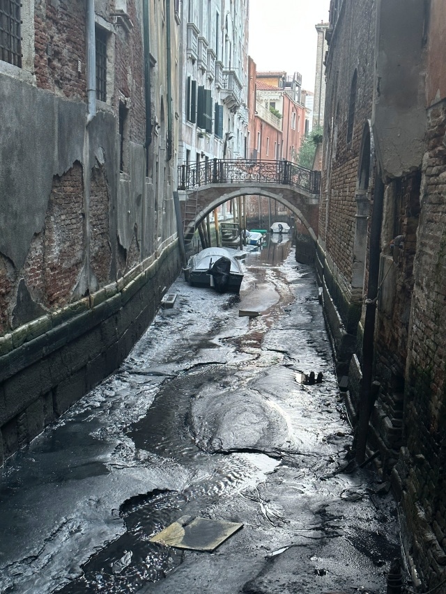 Venice’s smaller canals dry up due to prolonged low tides | The Indian ...