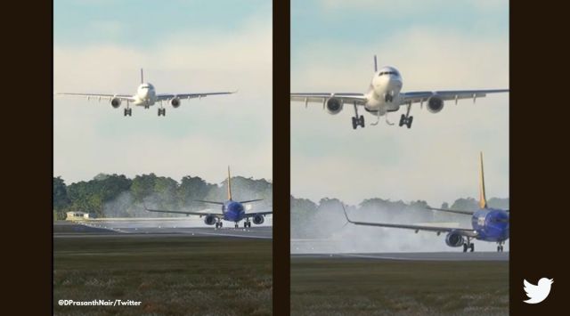 Two planes almost collided at US airport. Viral stimulation video shows ...
