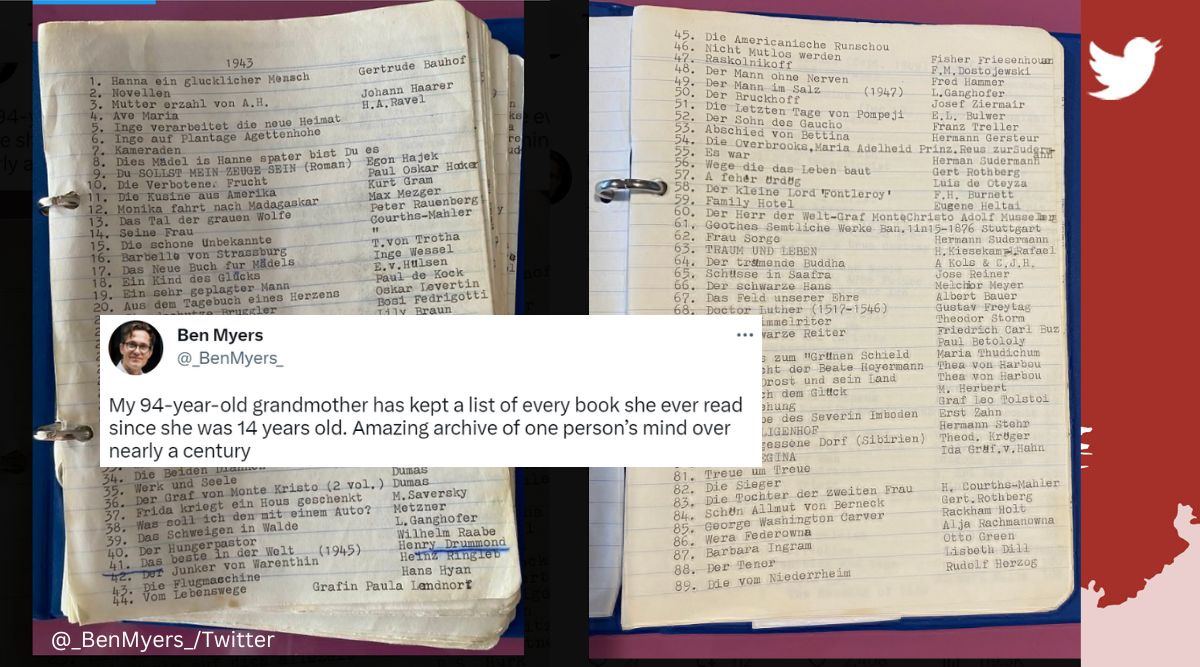 94-year-old woman keeps record of all books she read in her lifetime ...