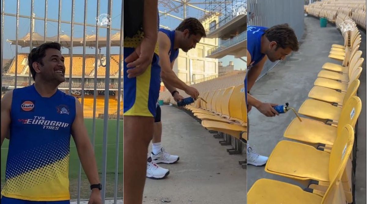 MSD's Yellove: Watch MS Dhoni paint Chepauk in Yellow ahead of IPL 2023