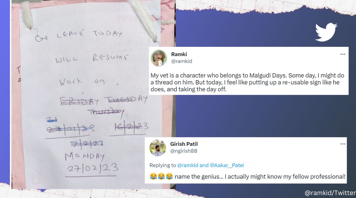 Veterinary doctor’s style of reusing same page to announce leave ...