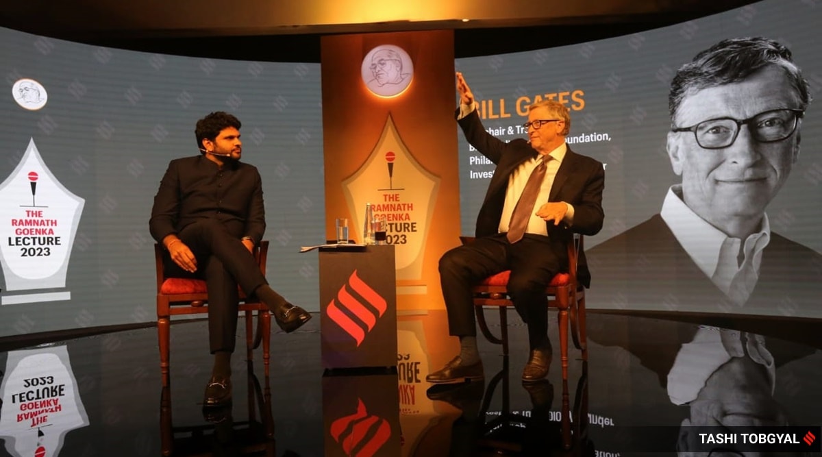 Philanthropist and author Bill Gates delivers the fifth Ramnath Goenka ...