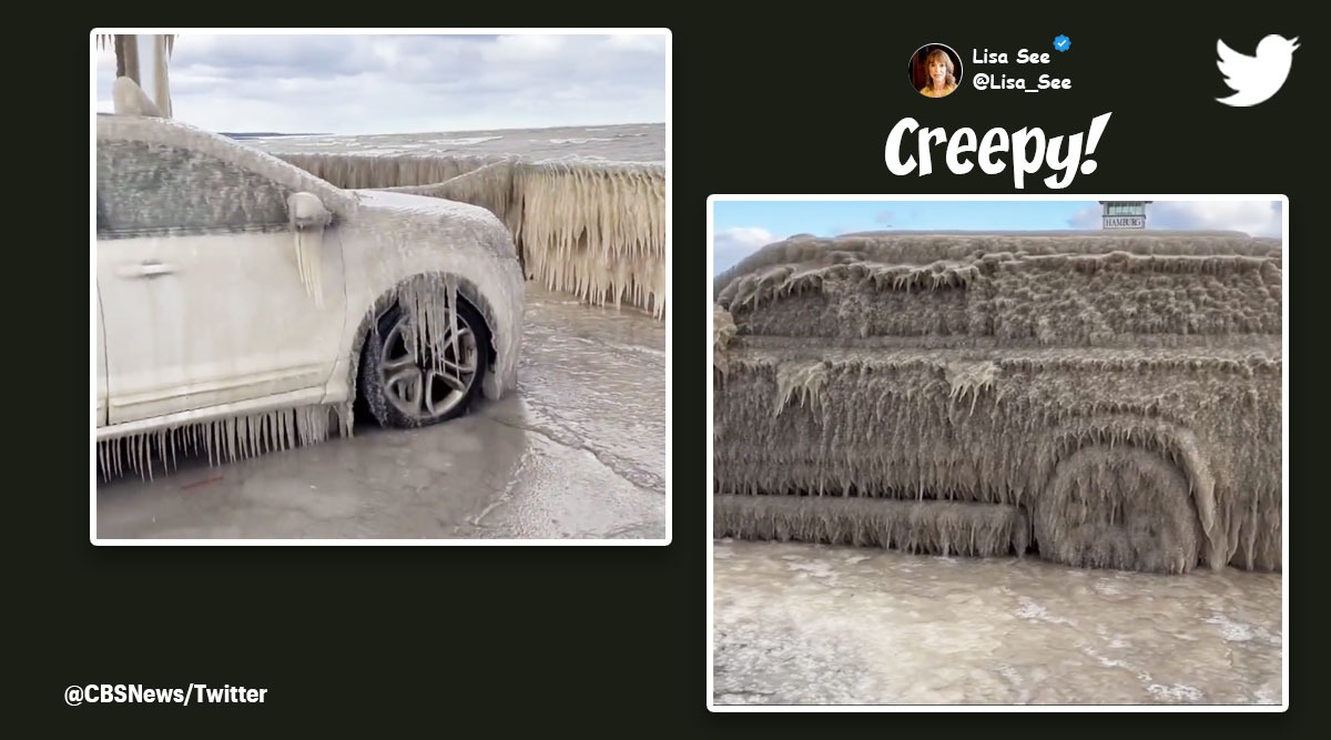 Watch: Cars in New York get encased in ice as fast winds accompany dip ...