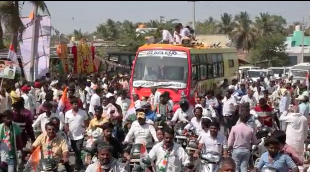In poll-bound Karnataka, Congress’s Shivakumar showers Rs 500 notes on ...