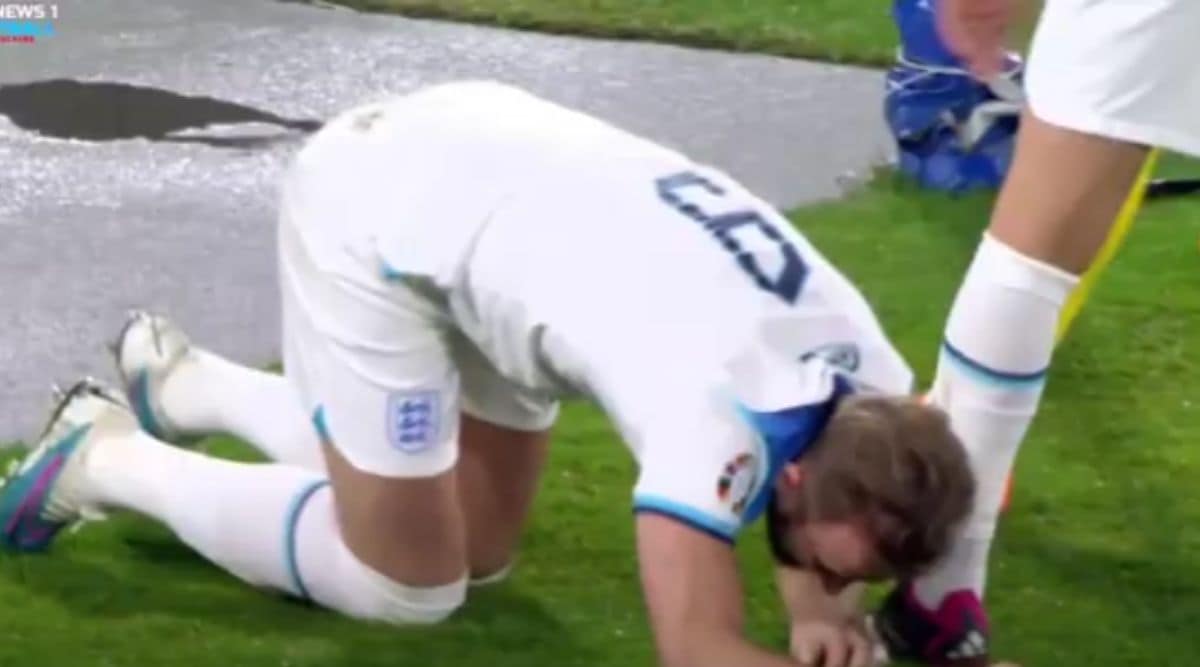 Watch: Harry Kane crawls back onto pitch after taking a blow | Football ...