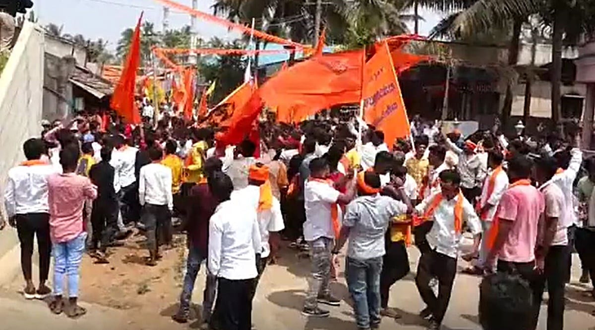 Stones pelted at mosque, school and houses during Hindu outfits’ rally ...