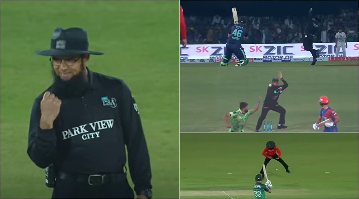 Watch Aleem Dar get hit by shots, evade hits, bowl, try to tackle a ...