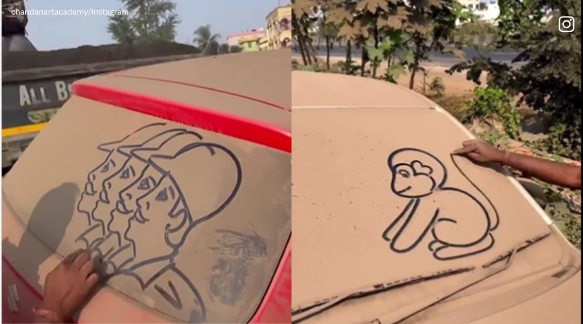 This man turns dusty car windshields quirky with his art. Watch video ...