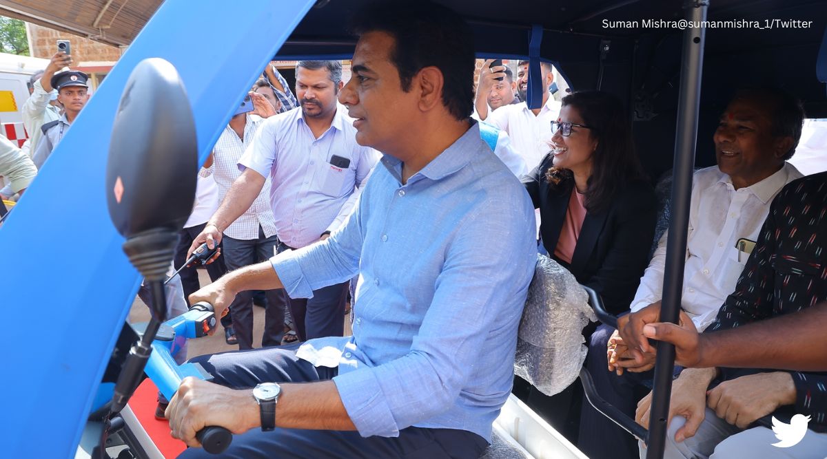 ‘A ride to remember’: Telangana Minister KTR rides an electric three ...