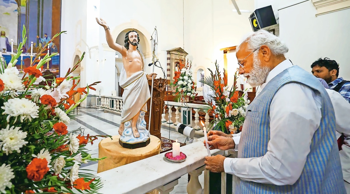 PM Modi visits Sunday church: ‘May Easter deepen the spirit of harmony’ | India News - The ...
