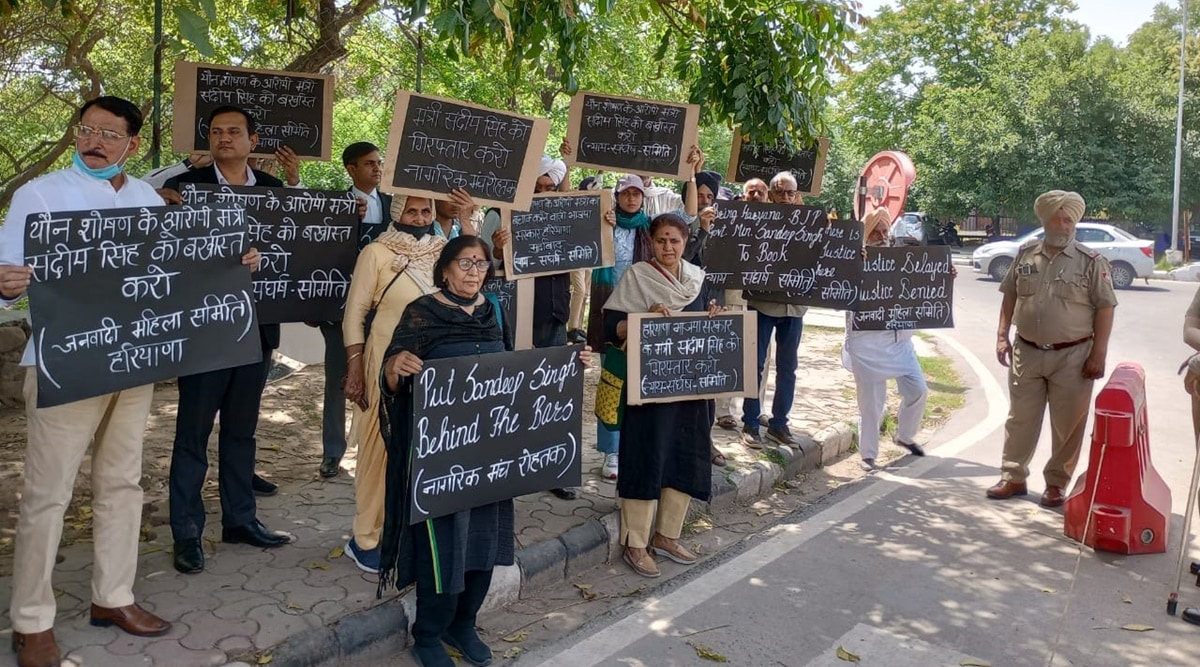 Sexual harassment case: Woman coach accuses Chandigarh Police of helping out minister Sandeep ...