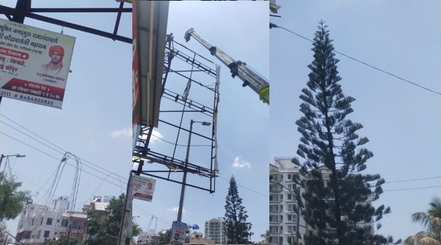 PCMC brings down 37 ‘illegal’ hoardings after Kiwale tragedy | Pune News - The Indian Express