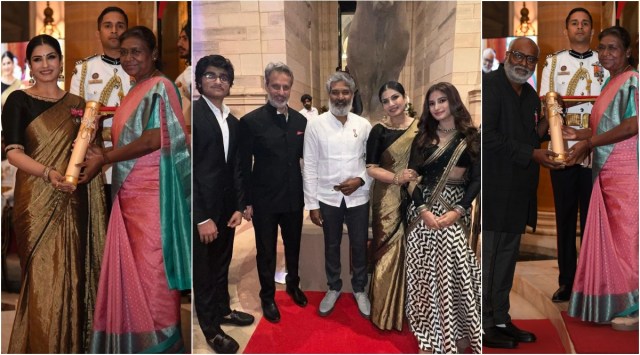 Raveena Tandon, MM Keeravani receive Padma Shri 2023, actor poses with ...