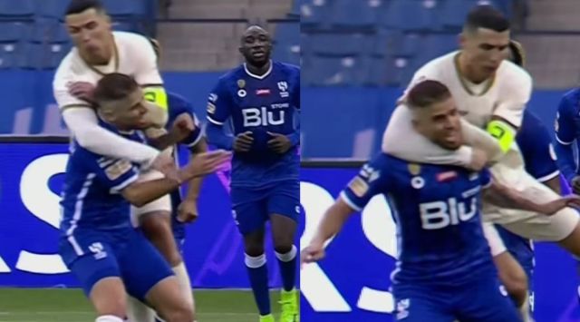 Watch: Cristiano Ronaldo booked after ‘headlock’ on opposition player ...