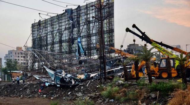 Day after ‘illegal’ hoarding collapse, owner of site held | Pune News - The Indian Express