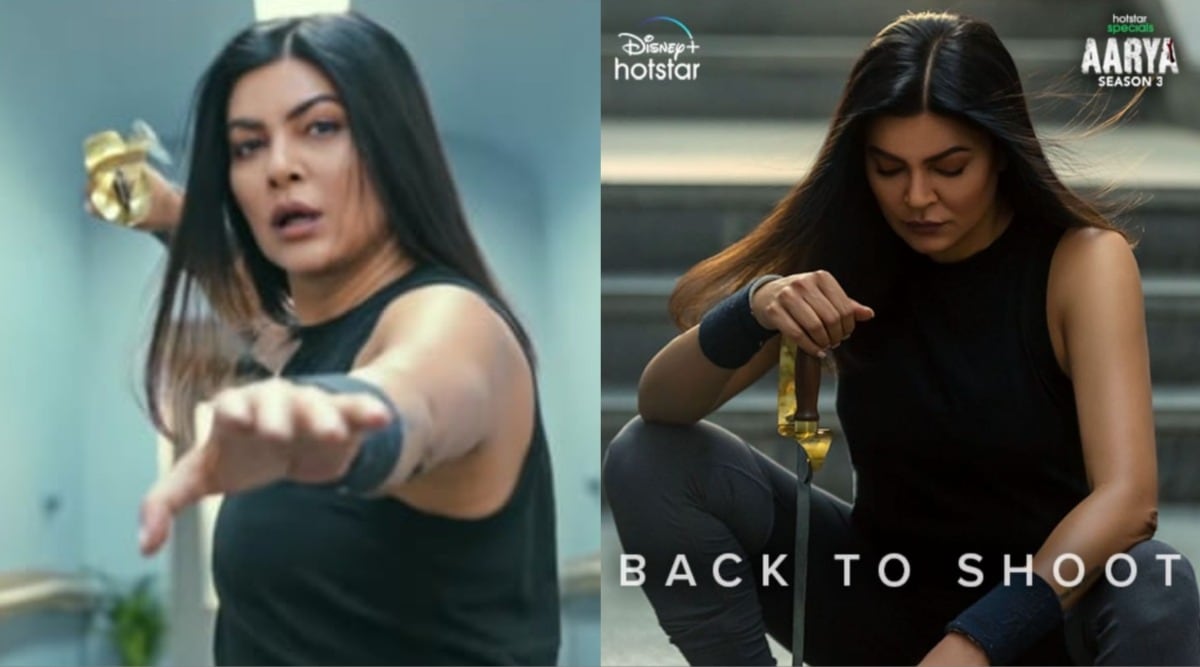 Sushmita Sen displays sword fighting skills as she resumes shoot for ...