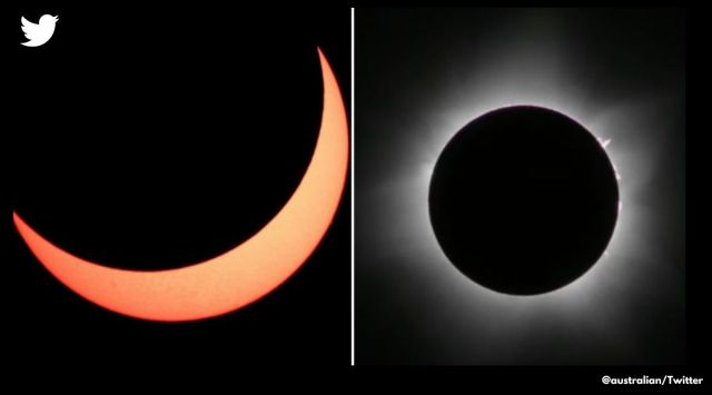 Netizens share stunning images and videos of rare hybrid solar eclipse | Trending News - The ...