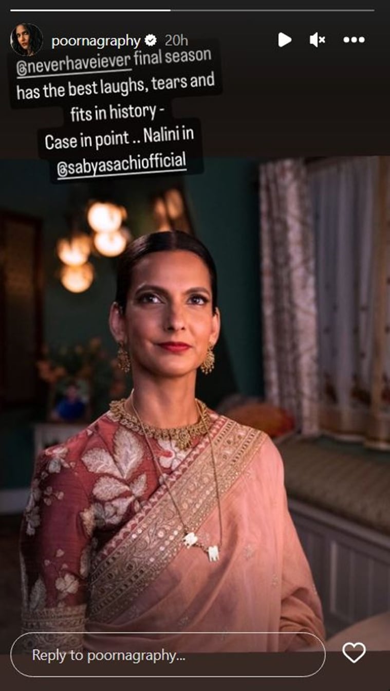 Poorna Jagannathan dons a stunning Sabyasachi sari in new trailer of ‘Never Have I Ever ...