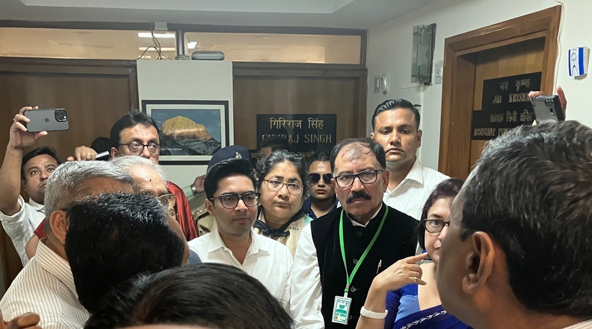 TMC MPs reach Minister Giriraj Singh’s office over ‘non-release’ of ...