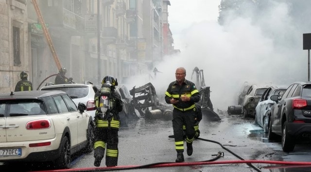 Van explodes in central Milan, injuring 1, sending dark smoke over city ...