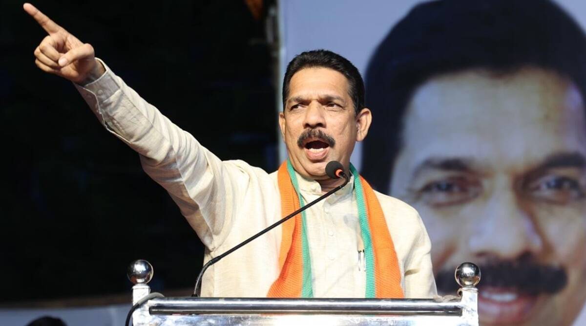 Banner of Karnataka BJP leaders Kateel and Sadananda Gowda with ...