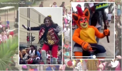 Hundreds of clowns march through Peru’s streets on Clown Day. Watch ...